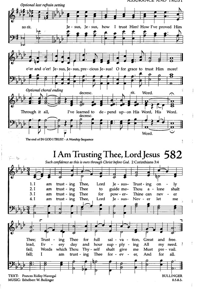 I Am Trusting Thee Lord Jesus Trusting Only Thee