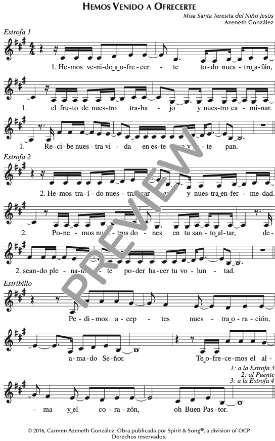Flor y Canto (4th ed.) 549. Hemos venido a ofrecerte | Hymnary.org