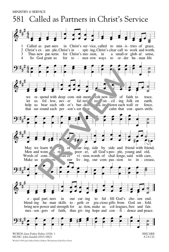 Worship and Rejoice 581. Called as partners in Christ's service ...