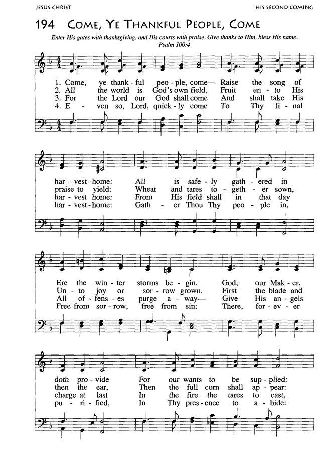 African American Heritage Hymnal 194. Come, ye thankful people, come ...