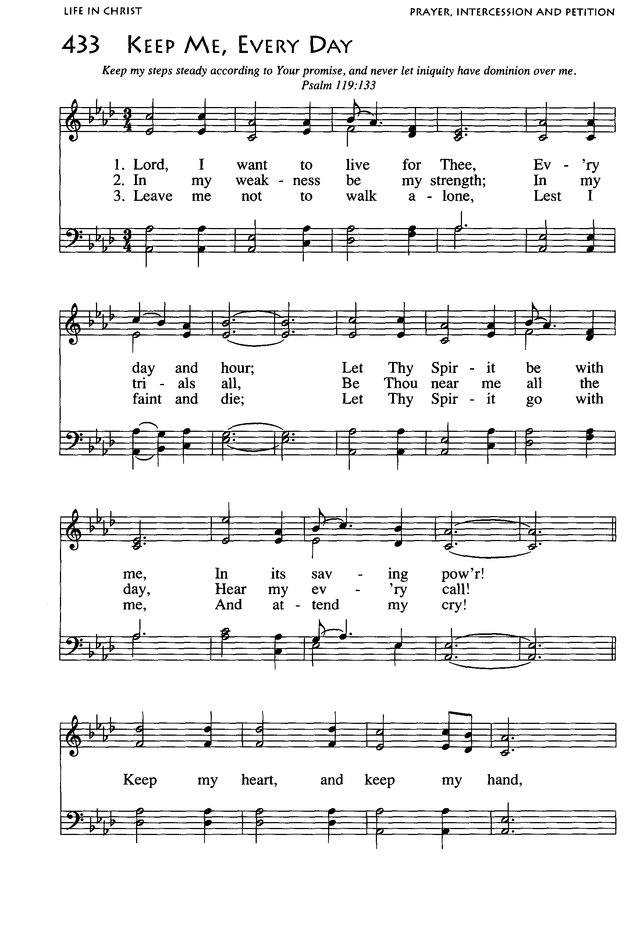 Keep me every day | Hymnary.org