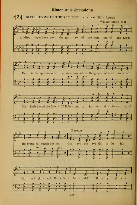 The American Hymnal for Chapel Service 424. Mine eyes have seen the ...