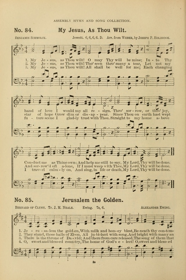 The Assembly Hymn and Song Collection: designed for use in chapel ...