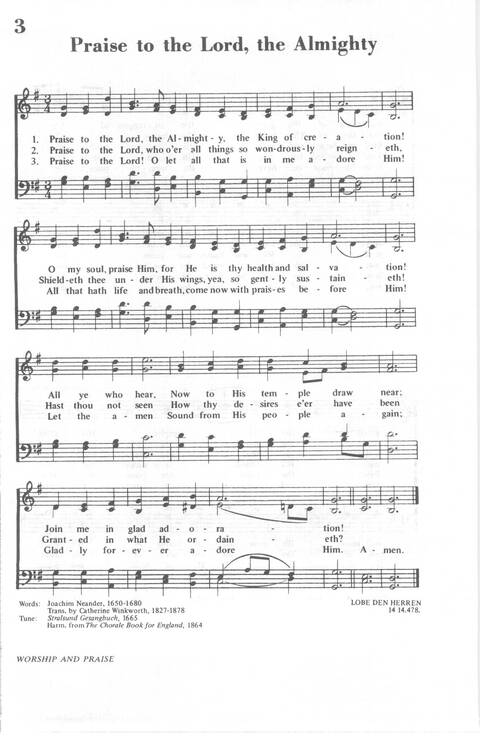 African Methodist Episcopal Church Hymnal 3. Praise to the Lord, the ...