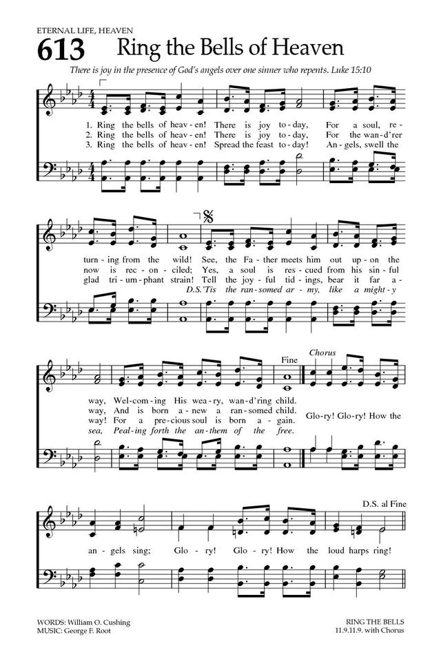 Baptist Hymnal 2008 613. Ring the bells of heaven! There is joy today ...