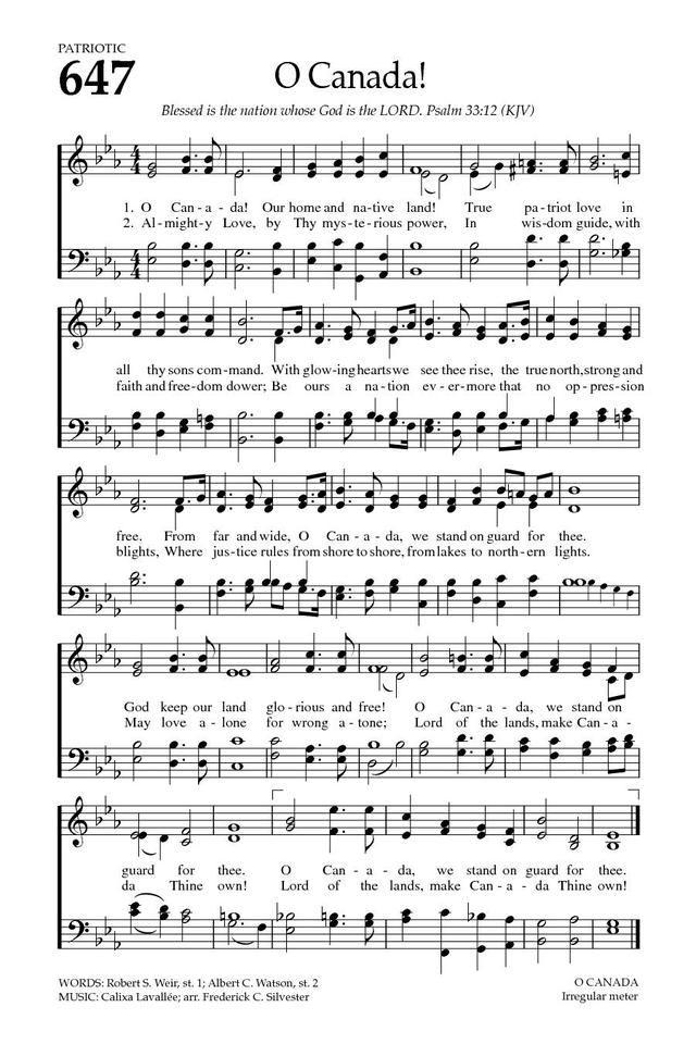 Baptist Hymnal 2008 647. O Canada! Our home and native land! | Hymnary.org