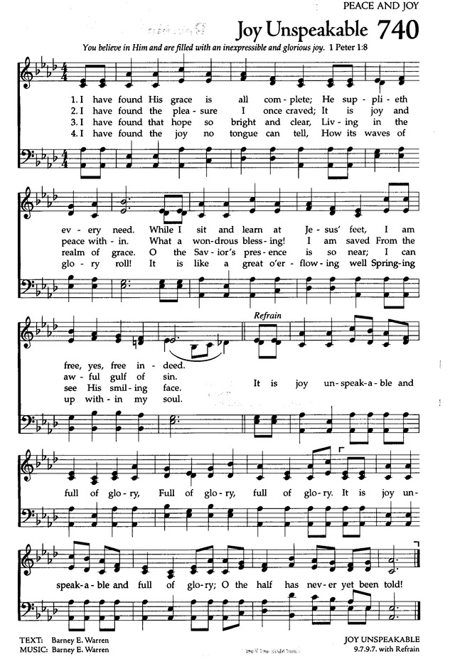 Joy Unspeakable - Hymnary.org