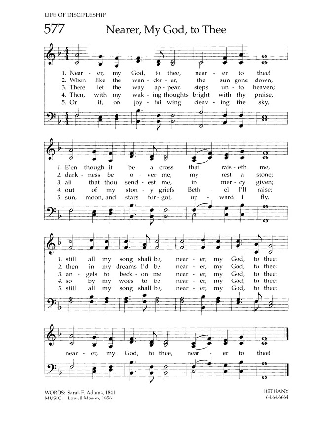Chalice Hymnal 577. Nearer, my God, to thee | Hymnary.org
