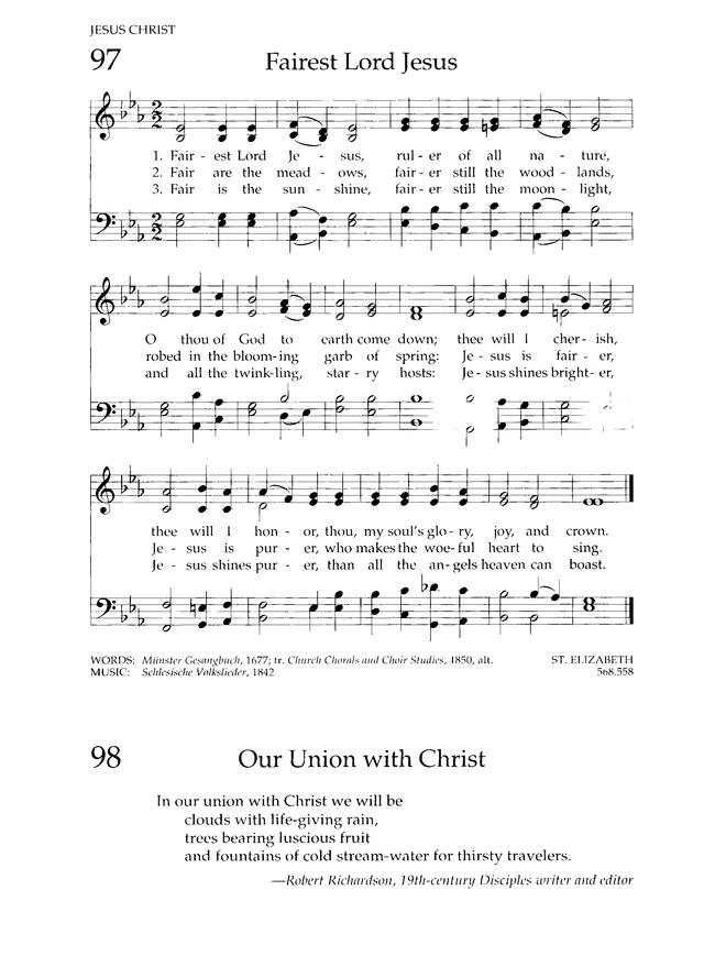 Chalice Hymnal 97. Fairest Lord Jesus | Hymnary.org