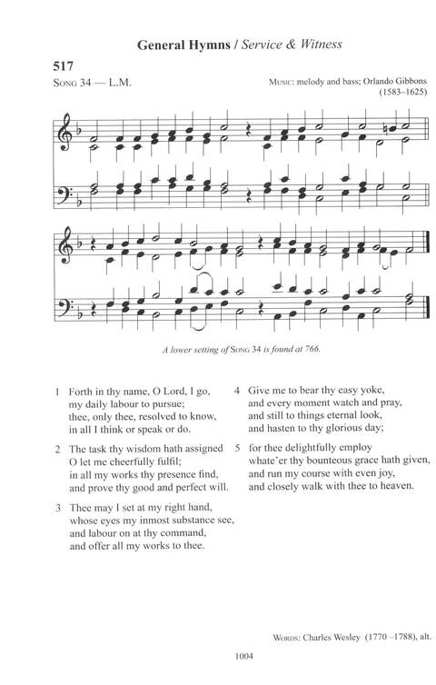 Cpwi Hymnal 517 Forth In Thy Name O Lord I Go