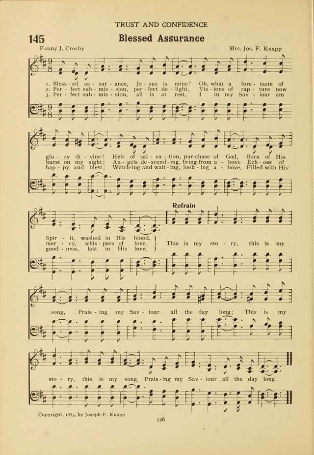 The Church School Hymnal 145 Blessed Assurance Jesus Is Mine