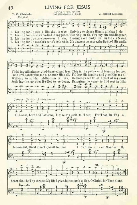 Church Service Hymns 49. Living for Jesus, a life that is true ...