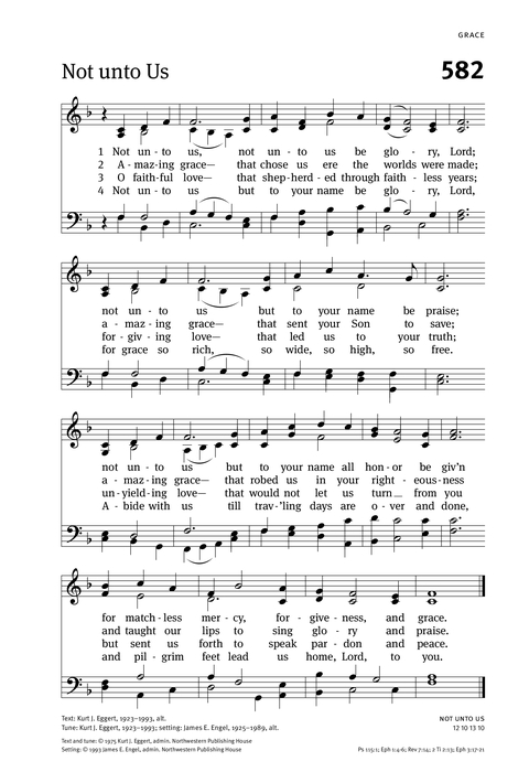 Christian Worship: Hymnal 582. Not unto us, not unto us be glory, Lord ...