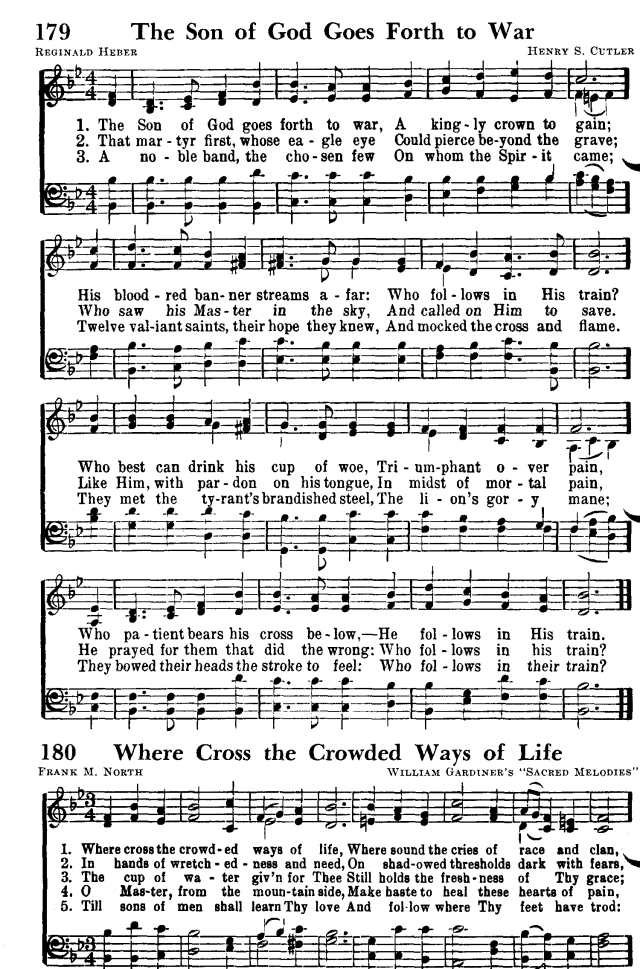 Favorite Hymns of Praise 180. Where cross the crowded ways of life ...