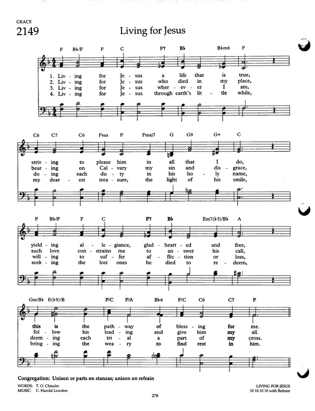 The Faith We Sing 2149. Living for Jesus a life that is true - Hymnary.org