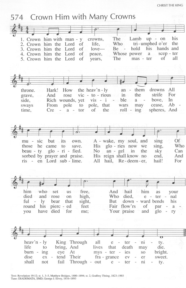Gather (3rd ed.) 574. Crown him with many crowns | Hymnary.org