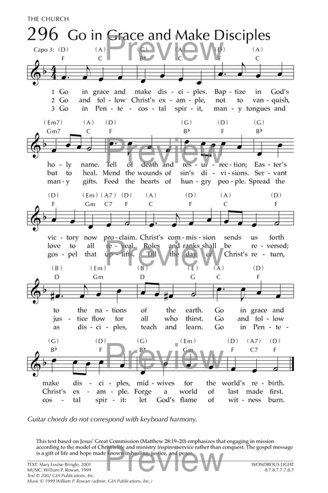 Go in grace and make disciples | Hymnary.org