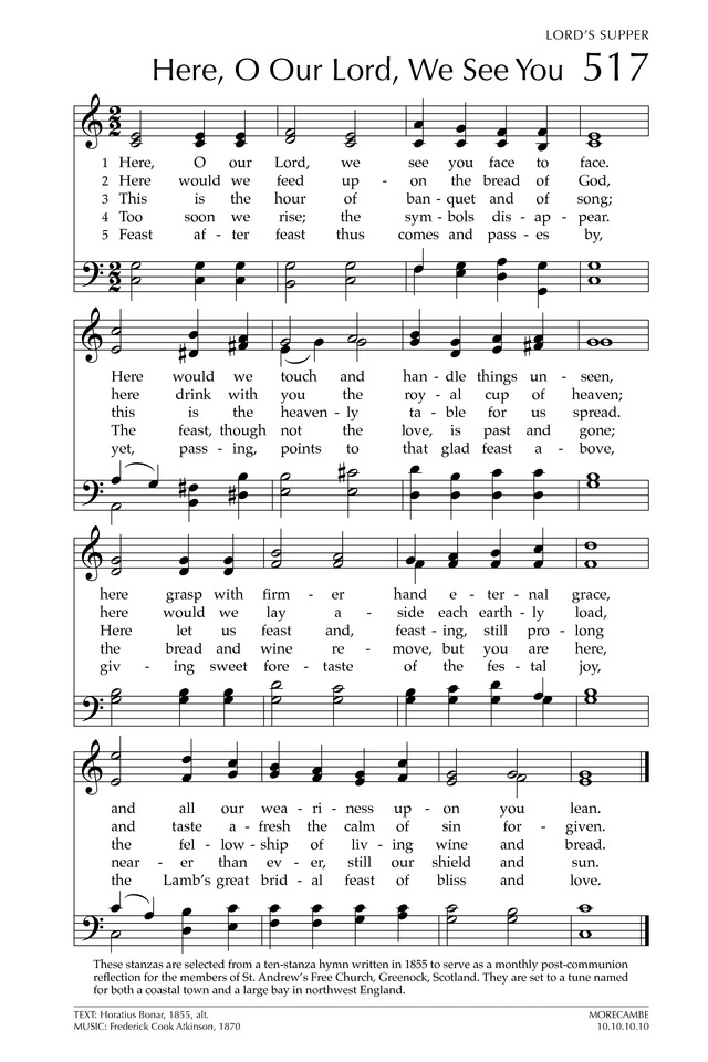 Here, O my Lord, I see Thee face to face - Hymnary.org