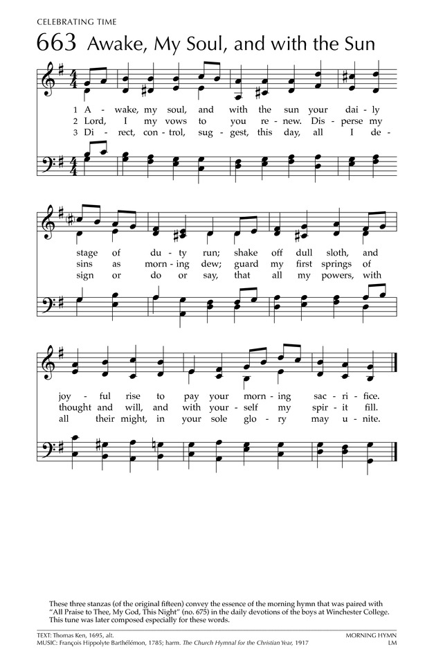 MORNING HYMN (Barthélemon) | Hymnary.org