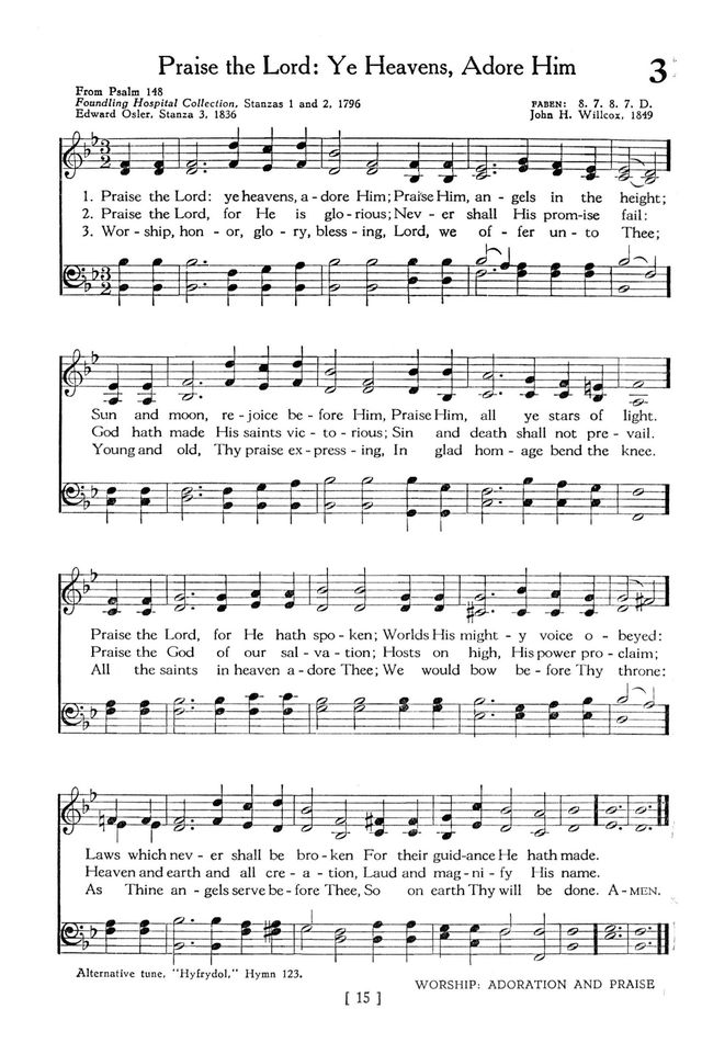 The Hymnbook 3. Praise the Lord: ye heavens, adore Him | Hymnary.org