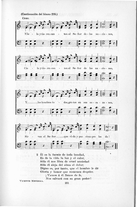 Himnario Cristiano para uso de las Iglesias Evangélicas page 221 ...