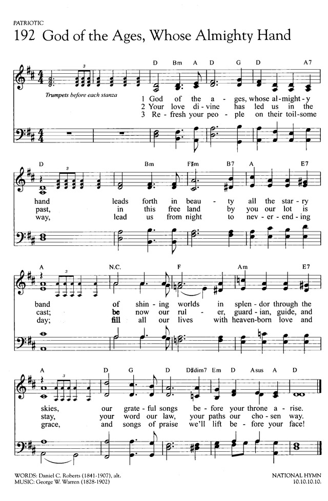 God of Our Fathers, Whose Almighty Hand | Hymnary.org
