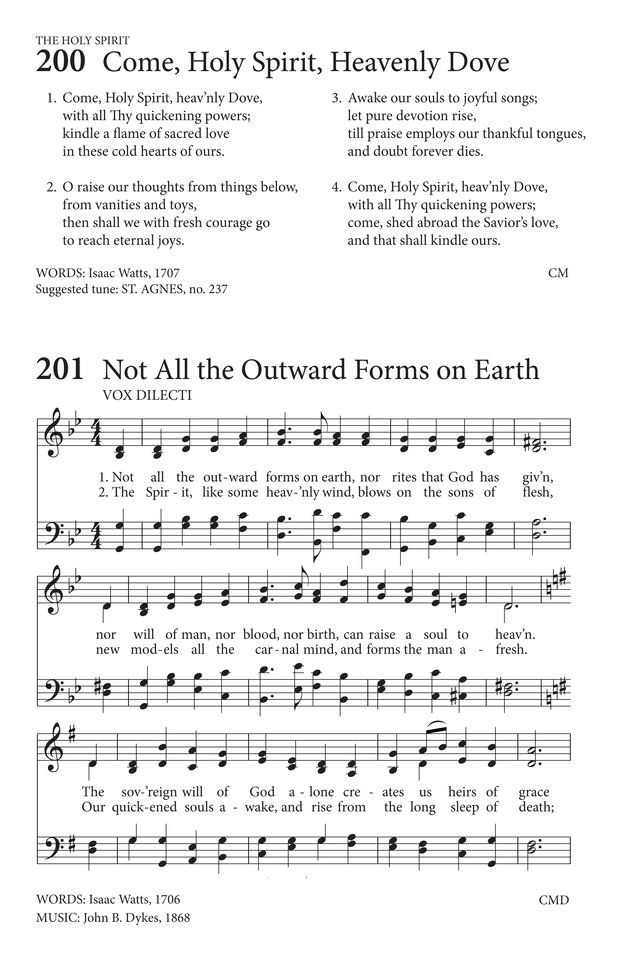 Come, Holy Spirit, Heavenly Dove | Hymnary.org