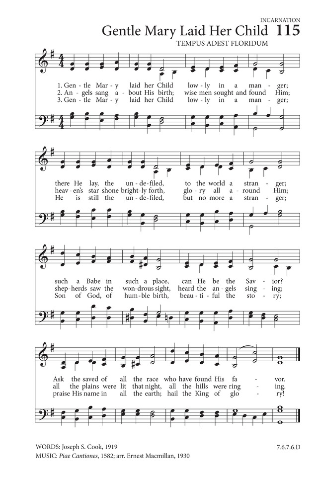 Hymns to the Living God 115. Gentle Mary laid her Child | Hymnary.org