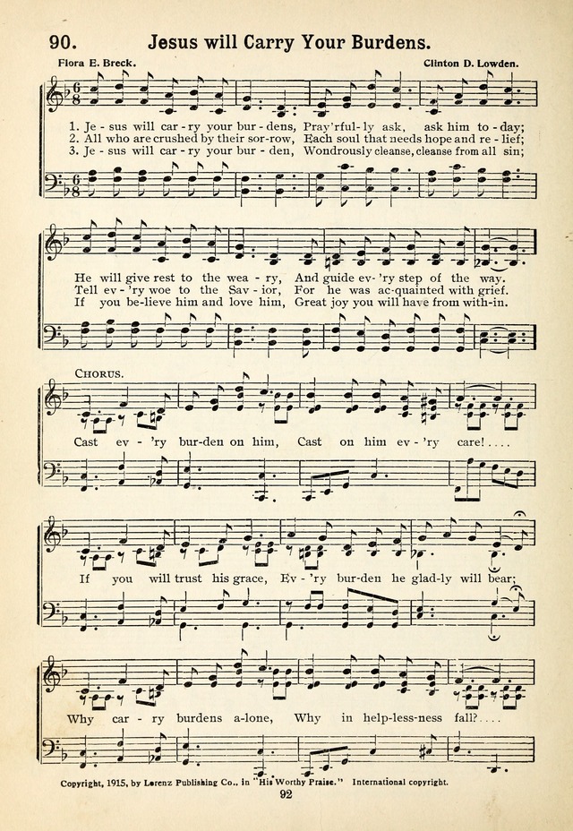 Jesus will carry your burdens | Hymnary.org