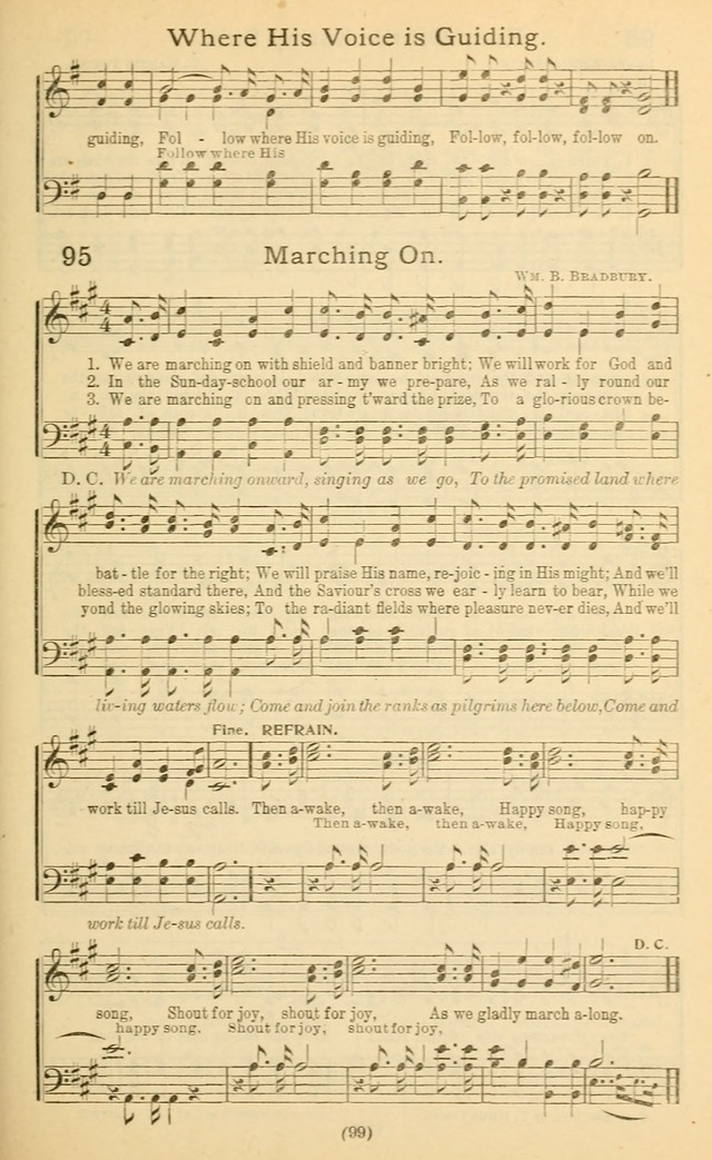 Joy and Praise 95. We are marching on with shield and banner bright ...