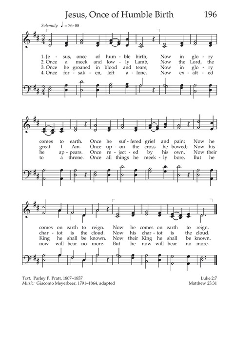Jesus, Once of Humble Birth | Hymnary.org
