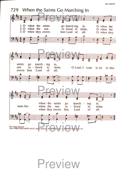 Lead Me, Guide Me (2nd ed.) 729. O when the saints go marching in ...