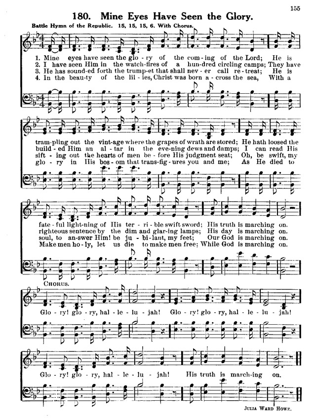 Lutherförbundets Sångbok E180. Mine eyes have seen the glory of the ...