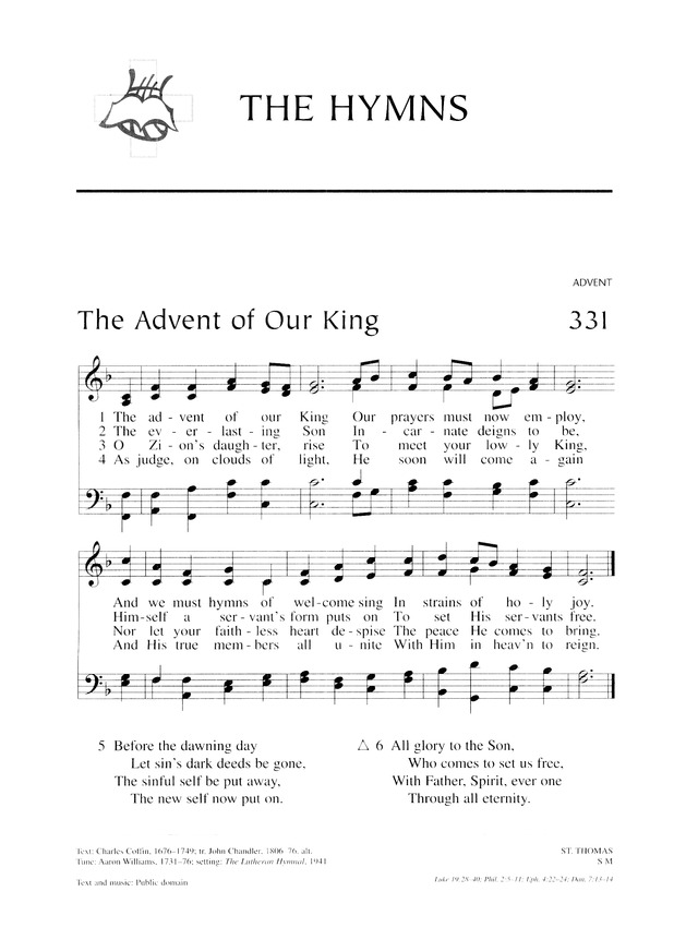Lutheran Service Book 331. The advent of our King | Hymnary.org