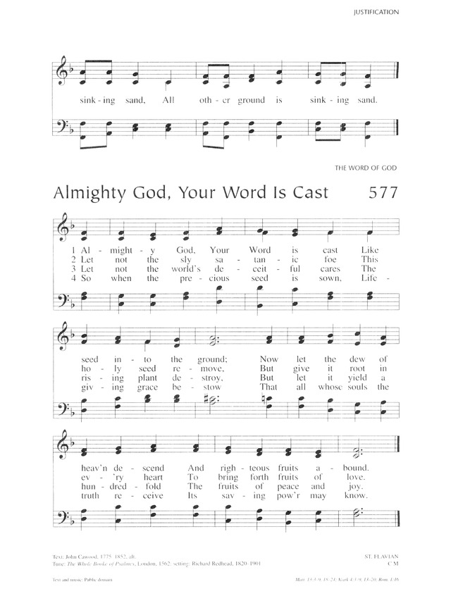 Lutheran Service Book 577. Almighty God, Your Word is cast | Hymnary.org