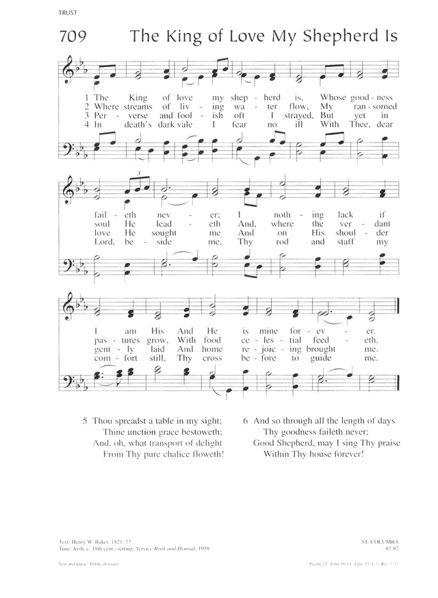 Lutheran Service Book 709. The King of love my shepherd is | Hymnary.org