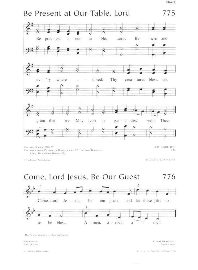 Lutheran Service Book 775. Be present at our table, Lord | Hymnary.org