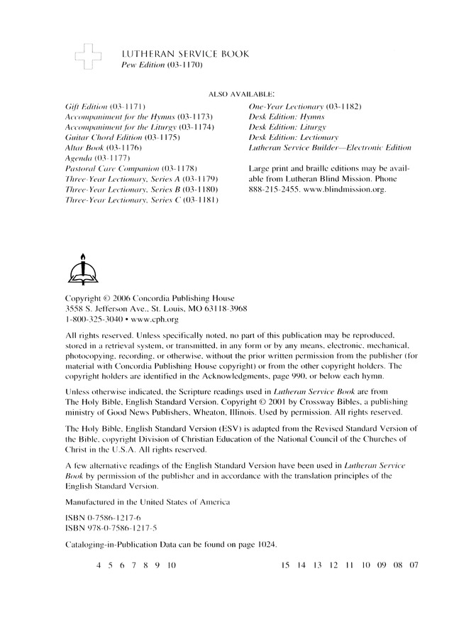 Lutheran Service Book page ii | Hymnary.org