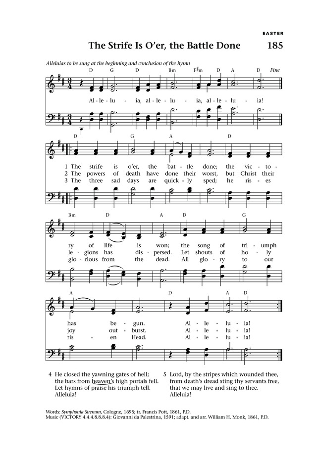 The strife is o'er, the battle done - Hymnary.org