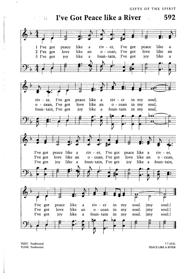 Moravian Book of Worship 592. I've got peace like a river | Hymnary.org