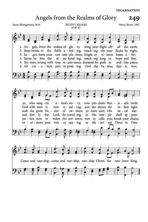 Psalms and Hymns to the Living God 249. Angels, from the realms of ...