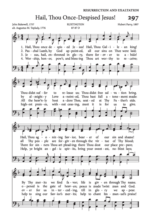Psalms And Hymns To The Living God 297 Hail Thou Once Despised Jesus
