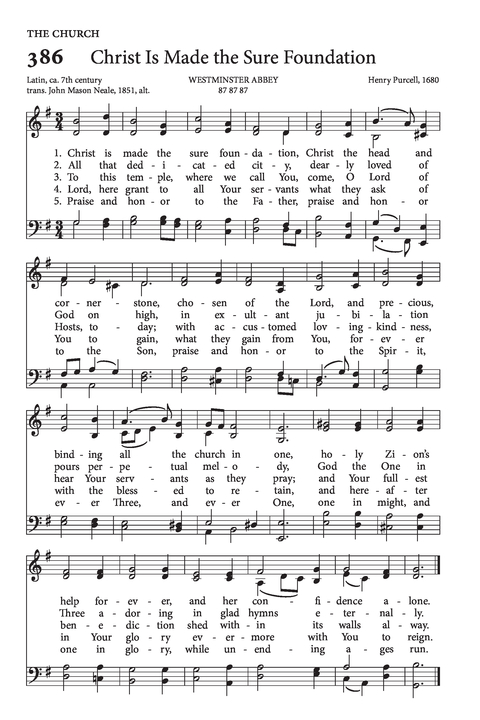 Psalms and Hymns to the Living God 386. Christ is made the sure foundation | Hymnary.org