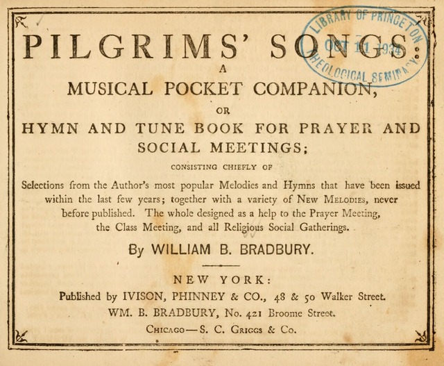Pilgrim's Songs: a musical pocket companion, or hymn and tune fook for ...
