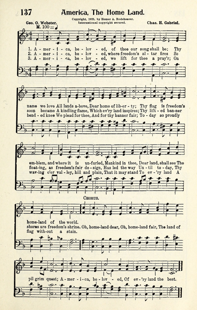 Praise and Worship Hymns 137. America, beloved, of thee our song shall ...