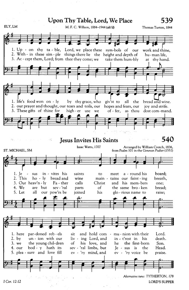 Upon Thy Table, Lord, We Place | Hymnary.org