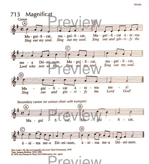 Magnificat, magnificat | Hymnary.org