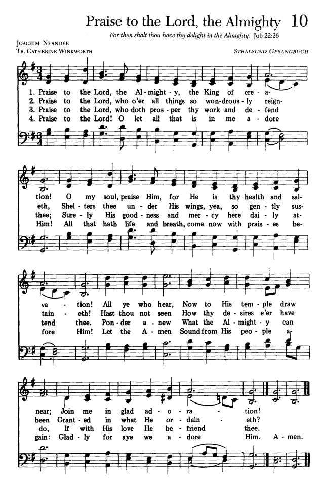 Praise To The Lord The Almighty Guitar Chords