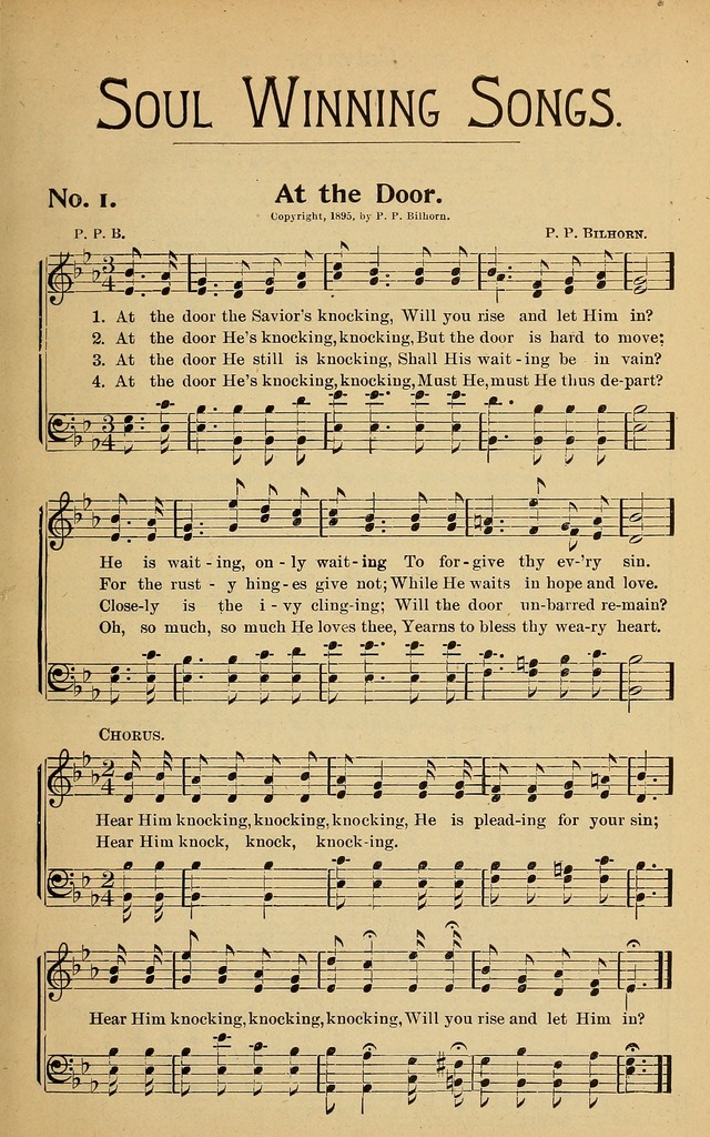 Soul Winning Songs 1. At the door the Savior's knocking | Hymnary.org