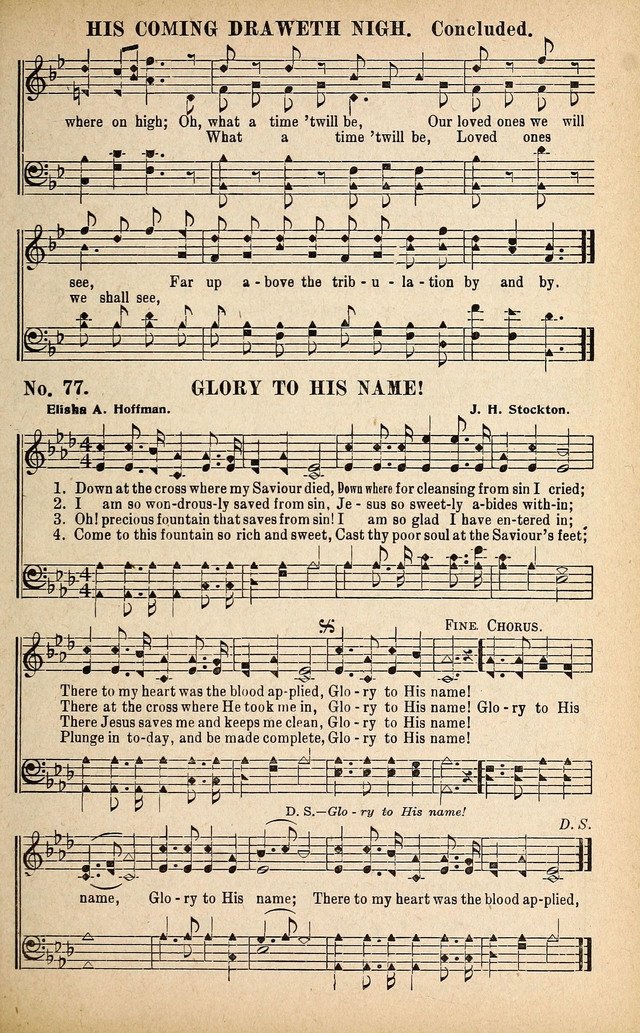 [Lift Up your heads, ye saints, we're told redemption draweth nigh ...